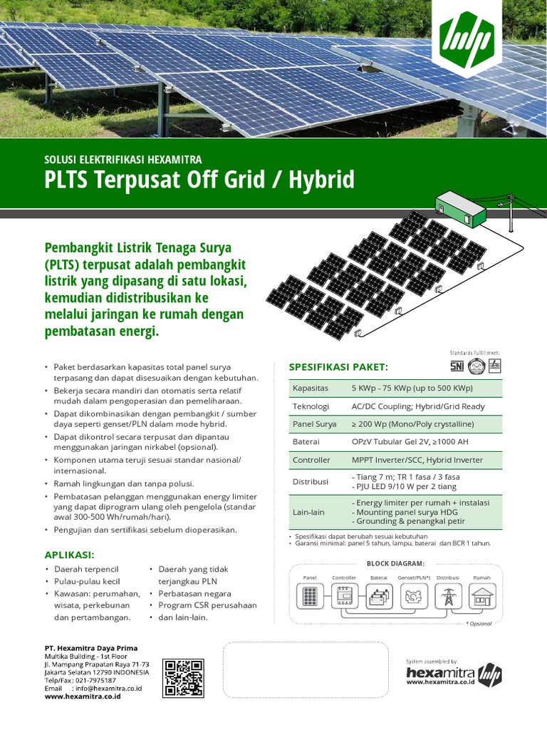 Brosur 2016 Solusi PLTS Terpusat Off Grid - Rev.1 | PDF
