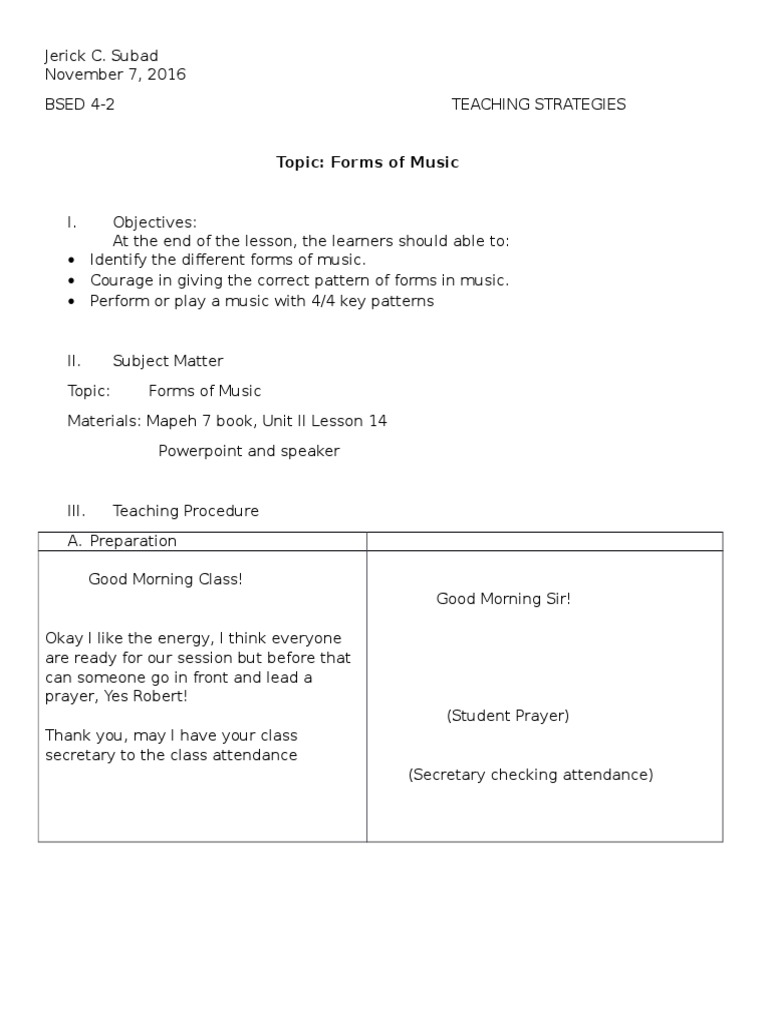 Understanding Musical Forms in Education | PDF | Musical Forms ...