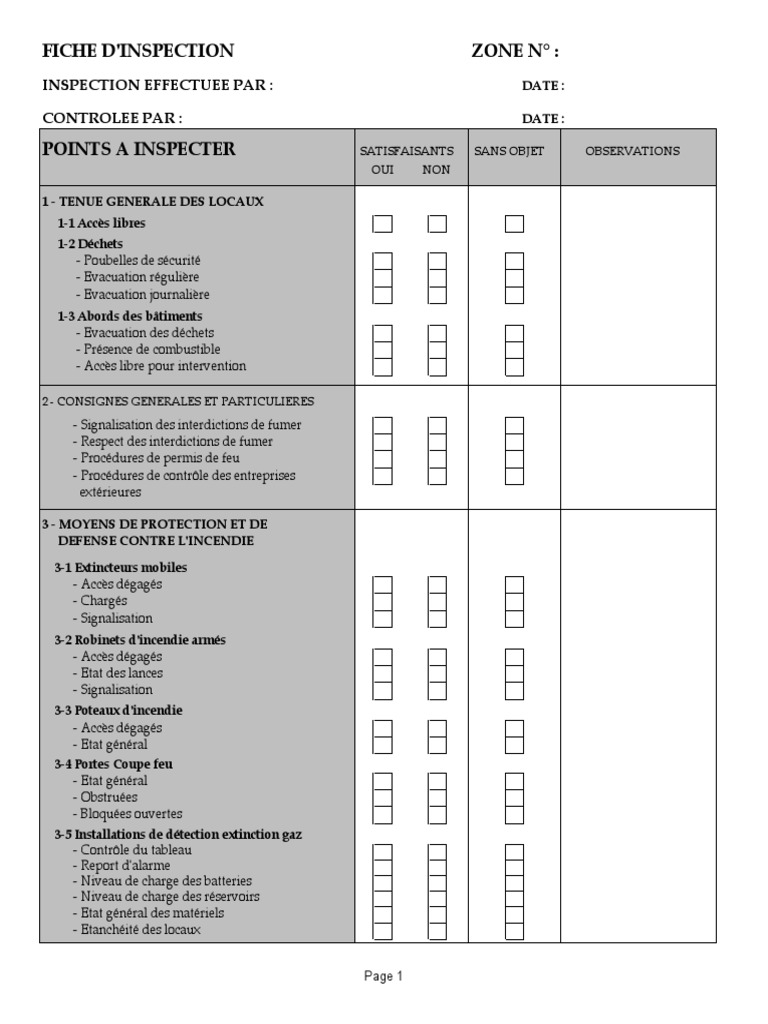 Fiche D'inspection | PDF | Chaudière | Énergie et ressources