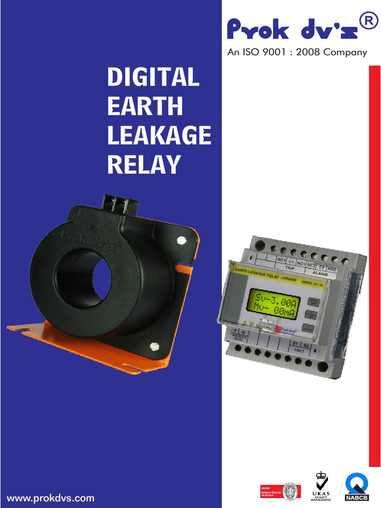 Prok SCS Digital Earth Leakage Relays | PDF | Relay | Transformer