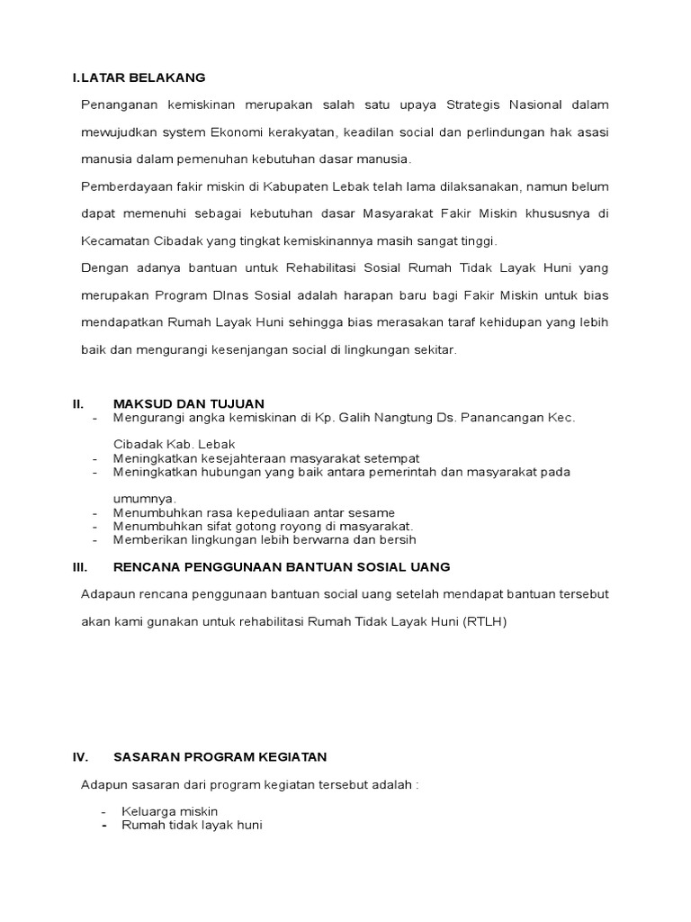 Proposal Bantuan Rumah | PDF