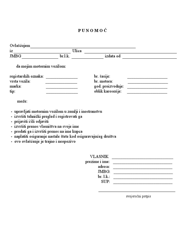 Punomoć | PDF