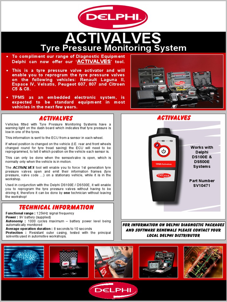 Delphi ACTIVALVES for TPMS Reprogramming | PDF