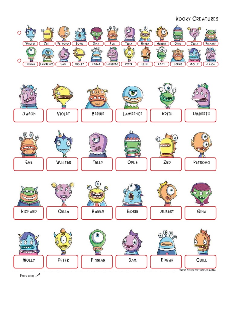 Guess Who Monsters PDF | PDF