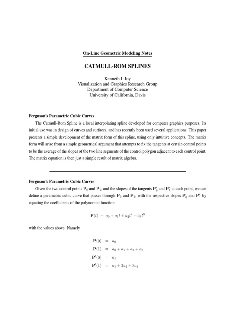 Catmull Rom Spline | Download Free PDF | Teaching Mathematics ...