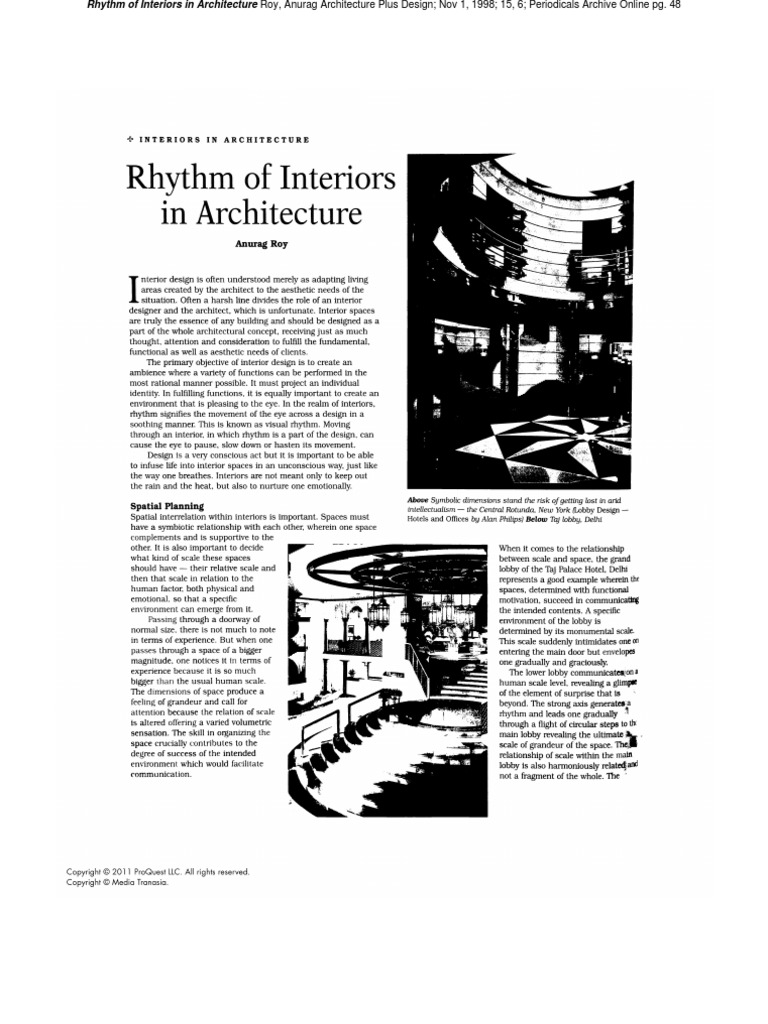 Rhythm of Interiors in Architecture | PDF