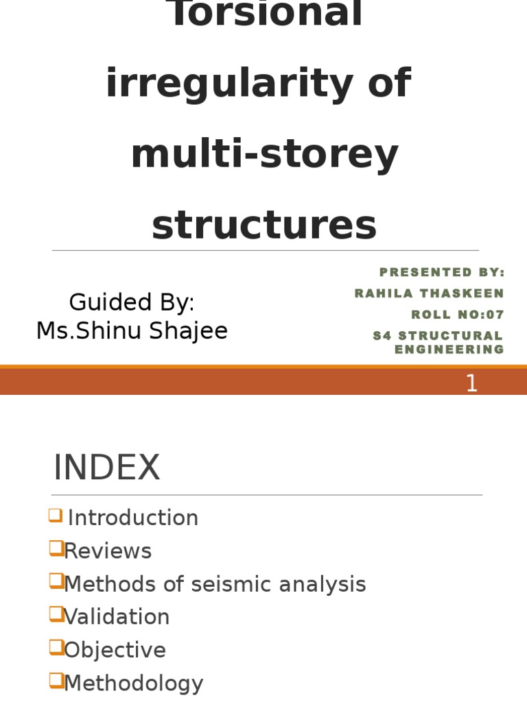 Torsional Irregularity of Multi-storey Structures Presentation ...