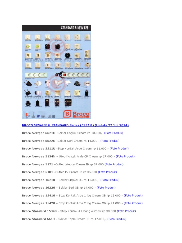 Daftar Harga Broco | PDF