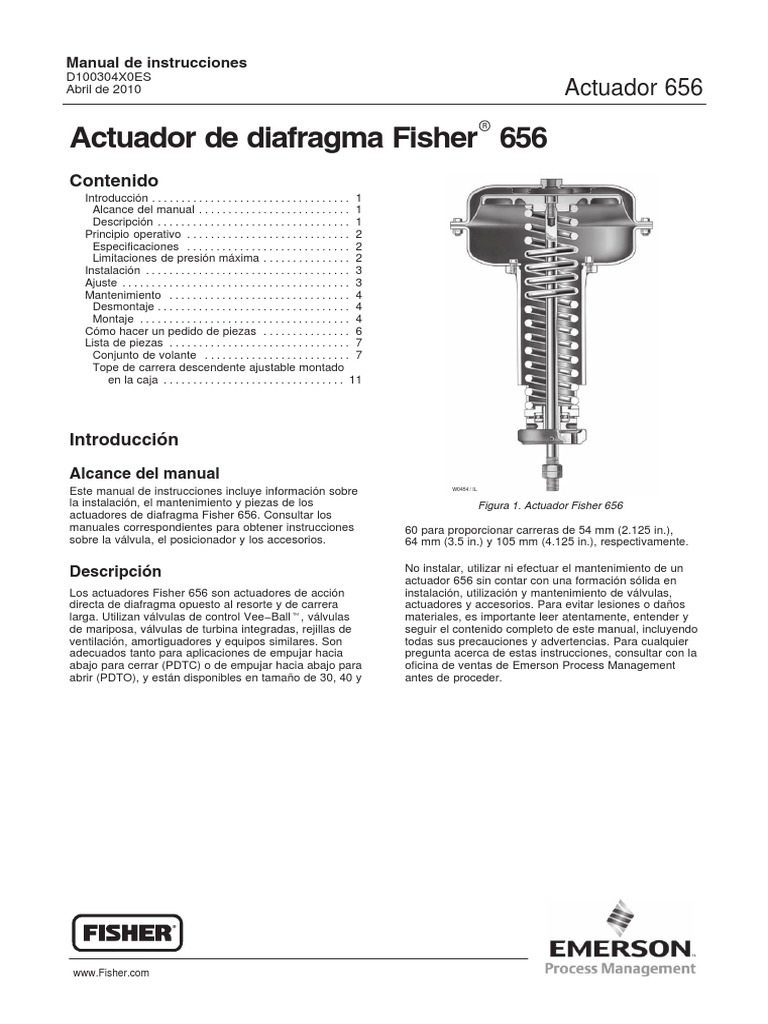 Manual Actuador Fisher 656 | PDF | Solenoide | Tornillo