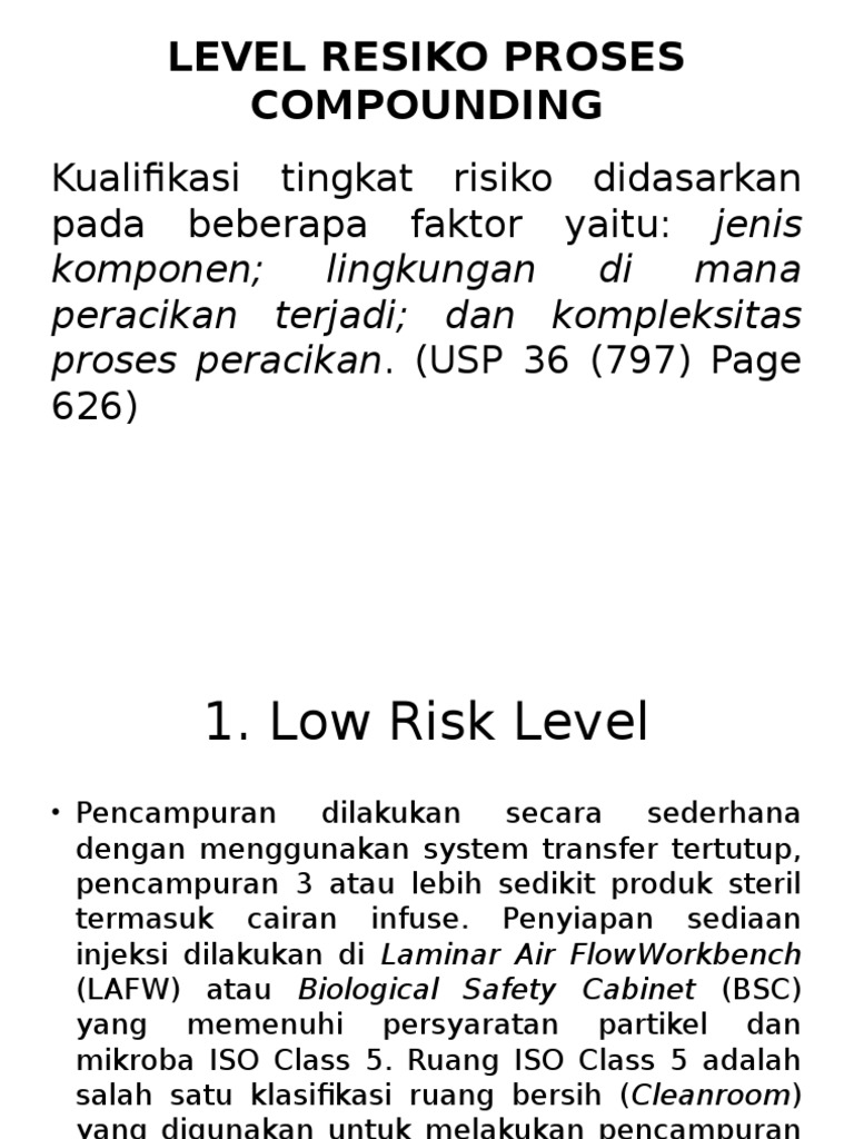 Level Resiko Proses Compounding | PDF