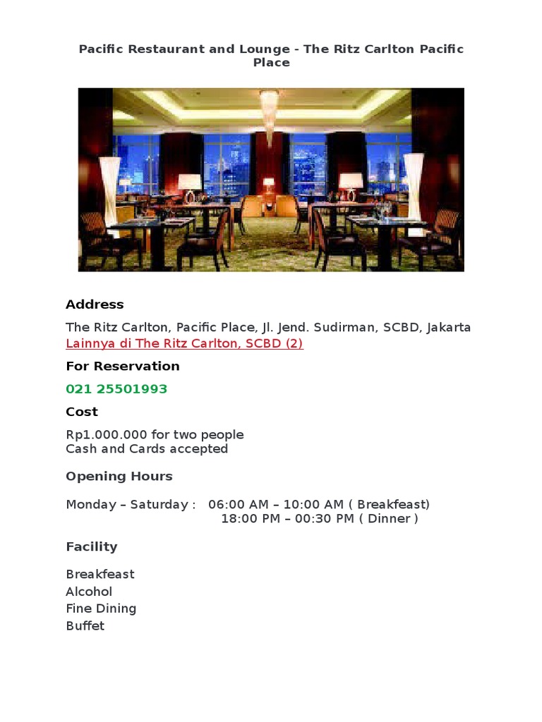 Pacific Restaurant and Lounge | PDF
