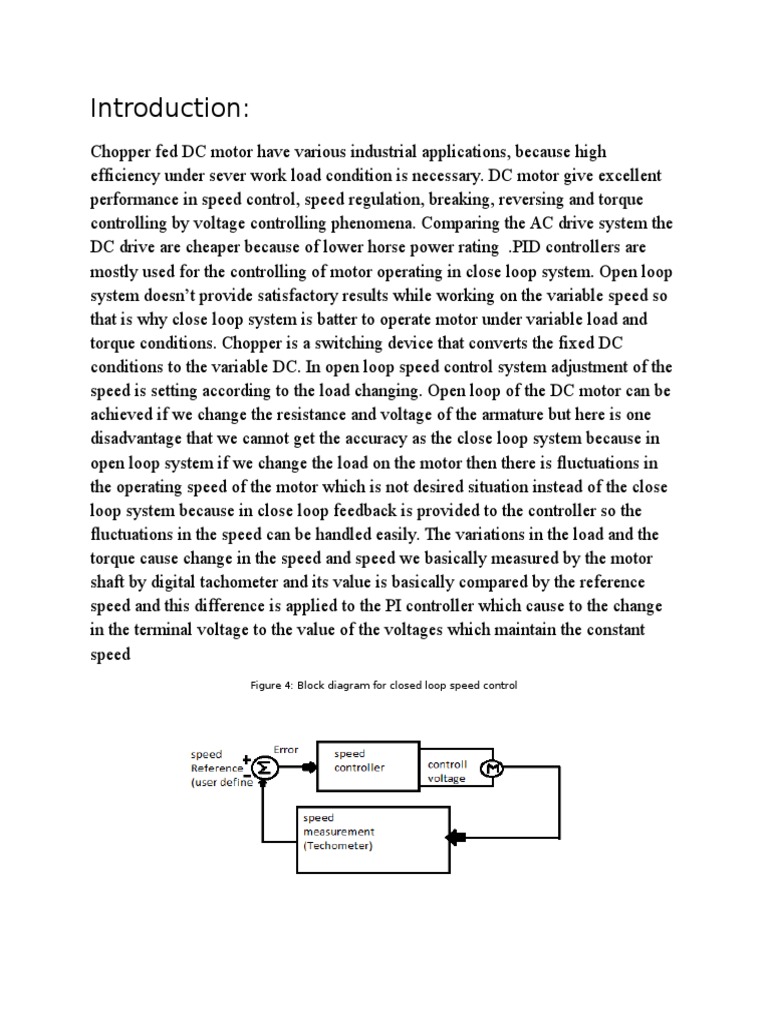 Figure 4: Block Diagram For Closed Loop Speed Control | PDF | Science ...