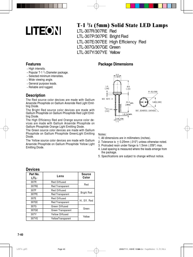 T-1 / (5mm) Solid State LED Lamps | PDF | Light Emitting Diode | Color T-1 / (5mm) Solid State LED Lamps | PDF | Light Emitting Diode | Color