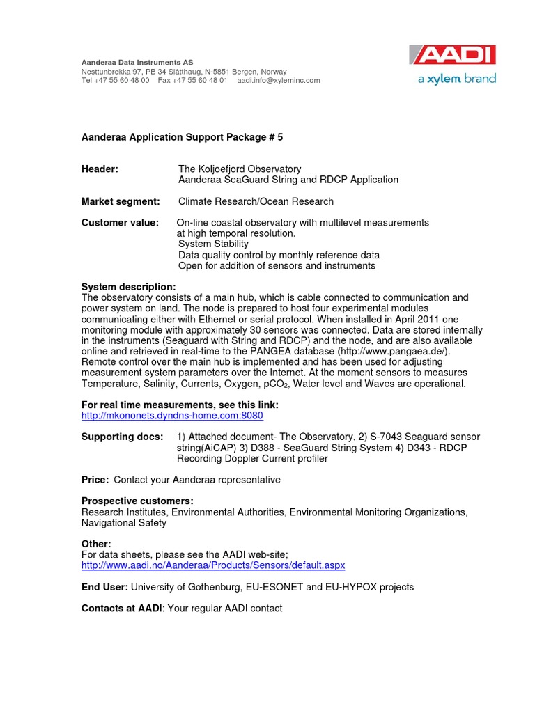 Aanderaa Application Support Package 5 | PDF | Electrical Connector ...