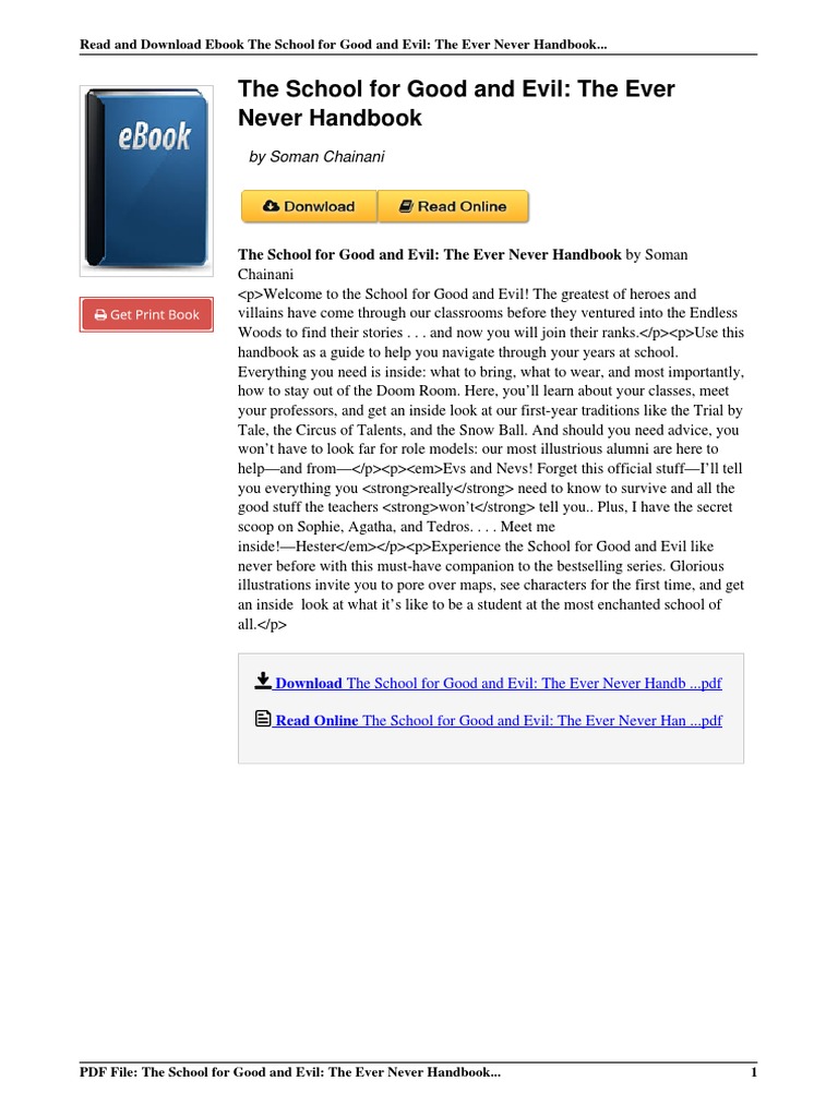 The School Good Evil Handbook | PDF | Books