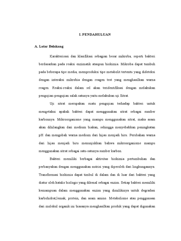 Uji Sitrat untuk Identifikasi Bakteri | PDF