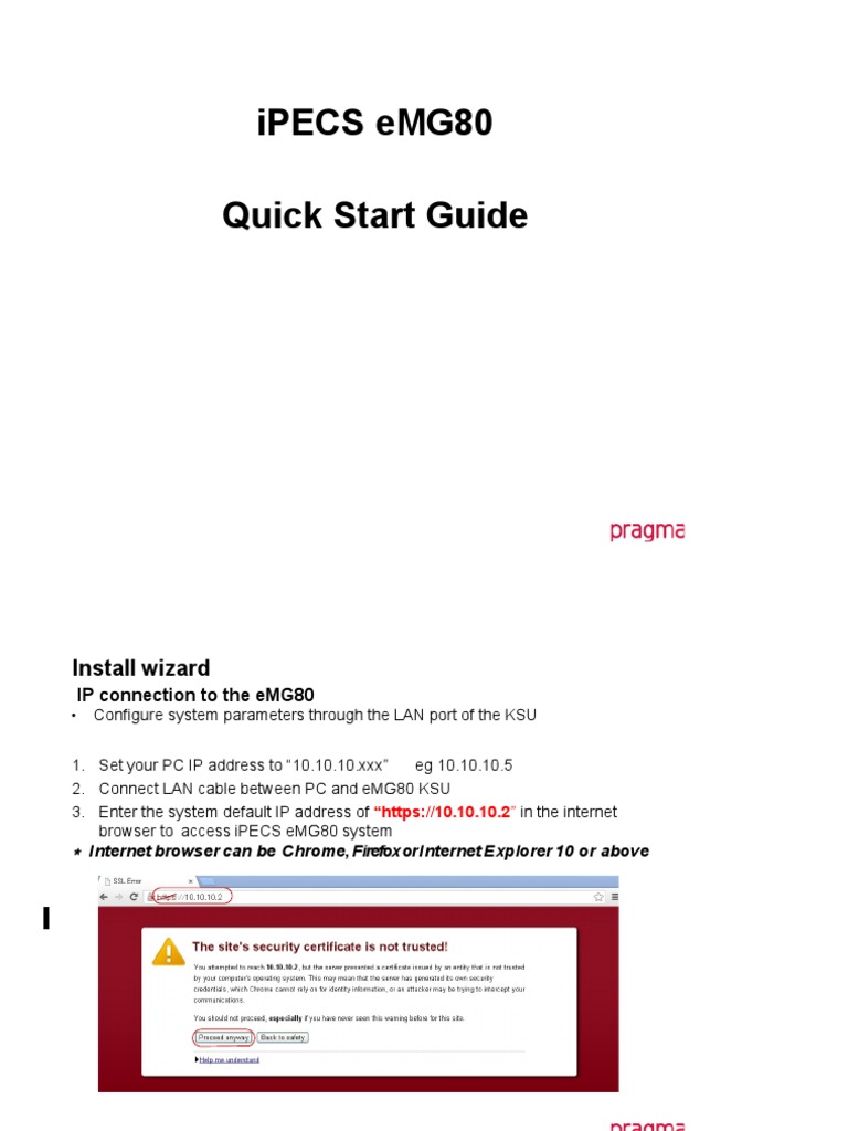 IPECS-eMG80 Quick Start Guide | PDF | Web Browser | Password
