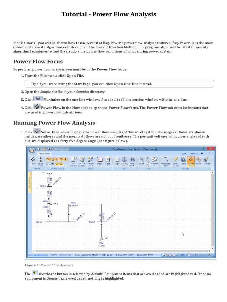 Tutorial - Power Flow Analysis | PDF | Electric Power | Electrical ...