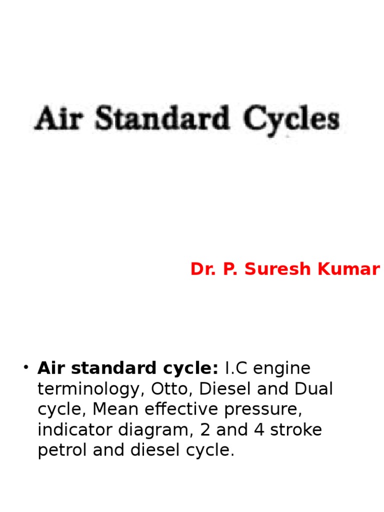 Air Standard Cycles | PDF | Internal Combustion Engine | Diesel Engine