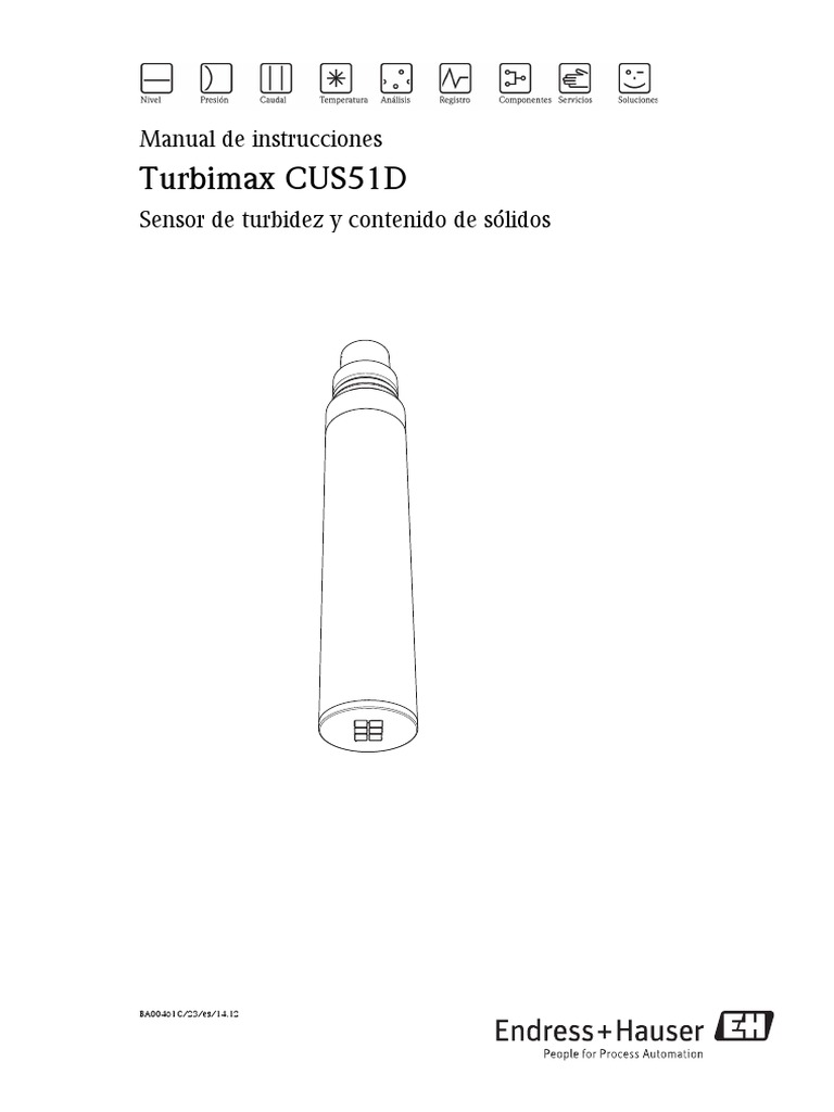 Endress Hauser Sensor Turbidez CUS51D | PDF | Calibración | Ligero