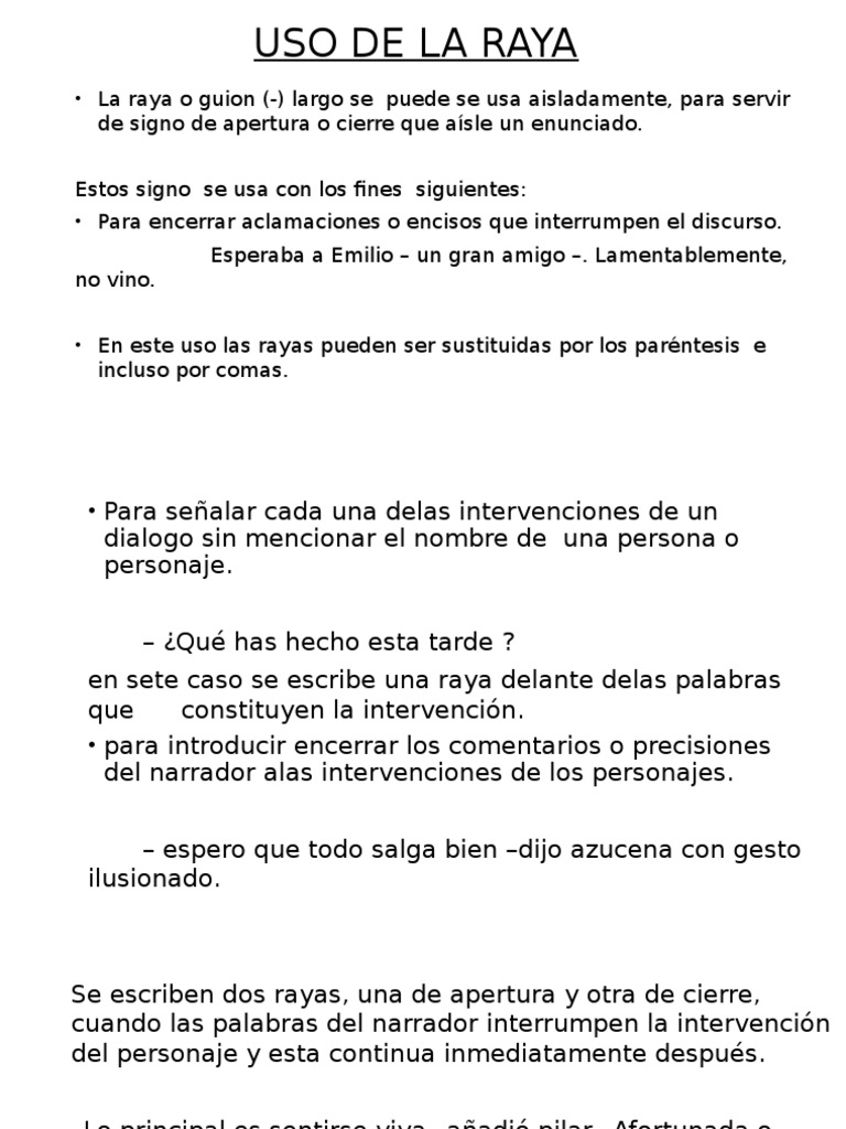 Uso de La Raya | PDF | Comillas | Símbolos tipográficos