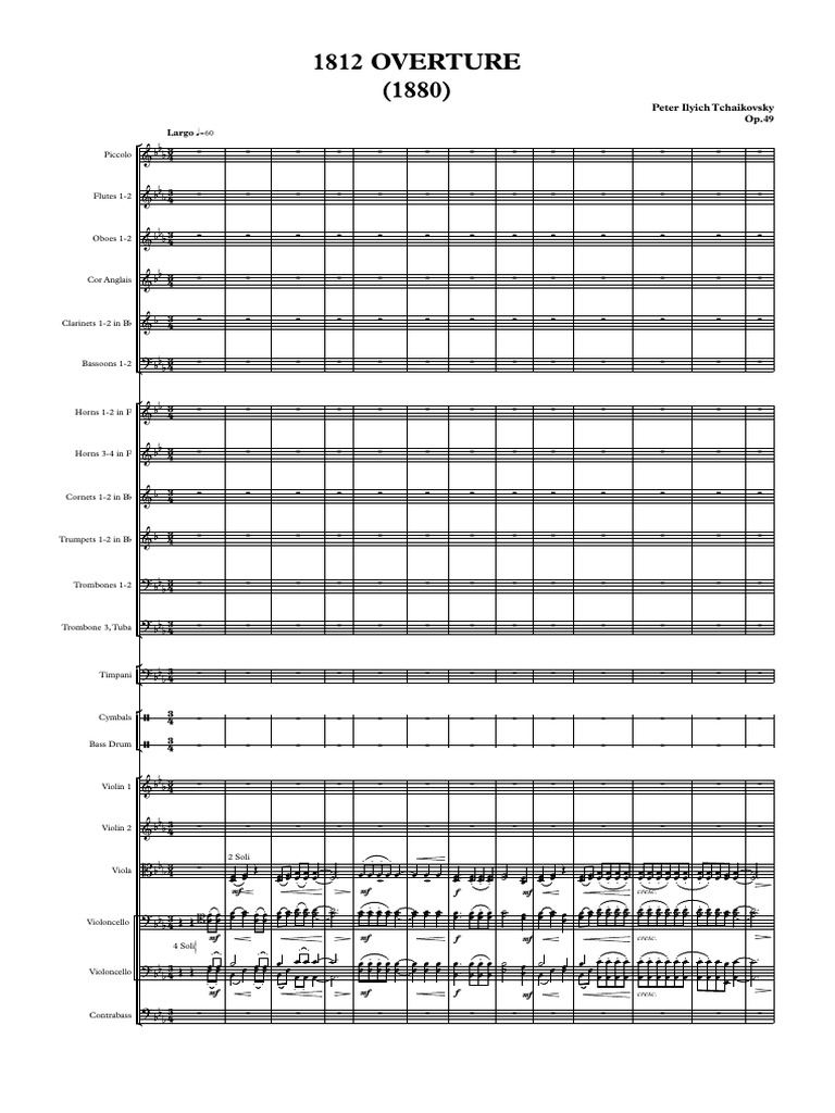 1812 Overture 1880 - Full Score | PDF | Compositions For Symphony ...