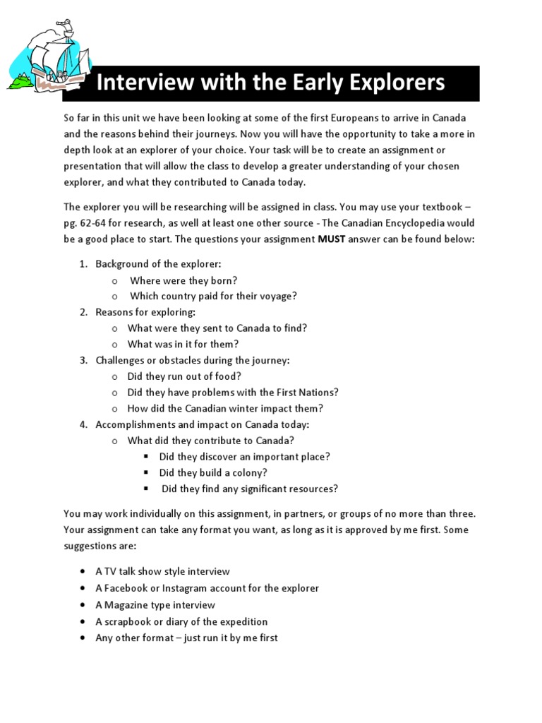Early Canadian Explorers Project | PDF | Exploration | Canada