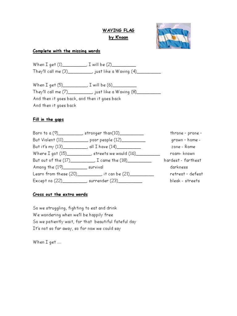 WORLD CUP Waving-Flag Worksheet and Key | PDF | Violence | Unrest