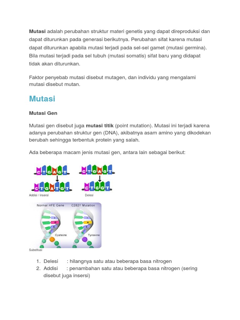 Mutasi Dna Dan Rna | PDF