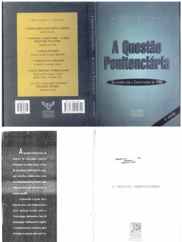 (2002) Augusto Thompson - A Questão Penintenciária | PDF | Augustus ...