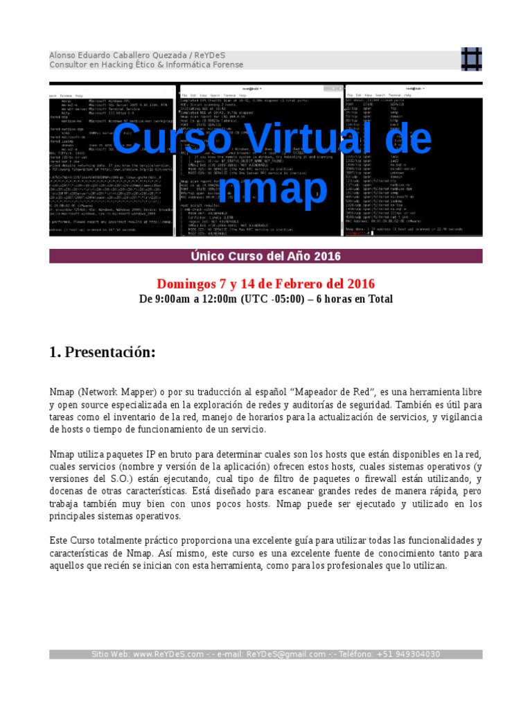 Curso de Nmap | PDF | Correo electrónico | Sistema operativo