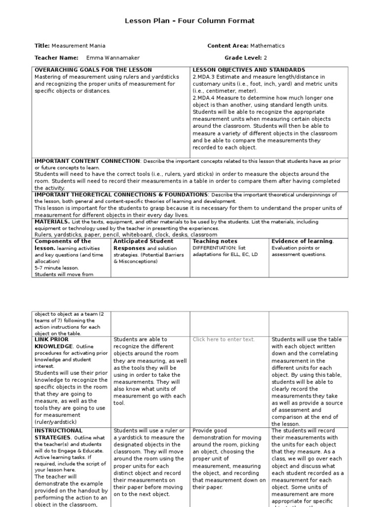4c Lesson Plan Template | PDF | Classroom | Educational Assessment