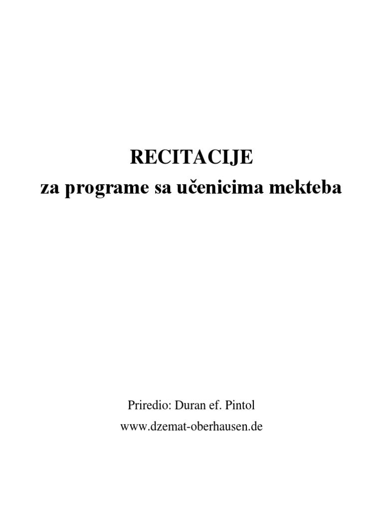 Recitacije Za Programe Za Ucenicima Mekteba (1)