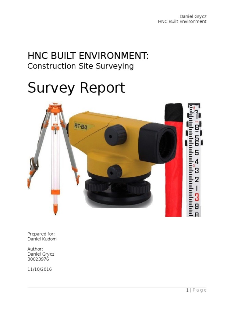 Surveying Report Leveling | Surveying | Scientific Observation