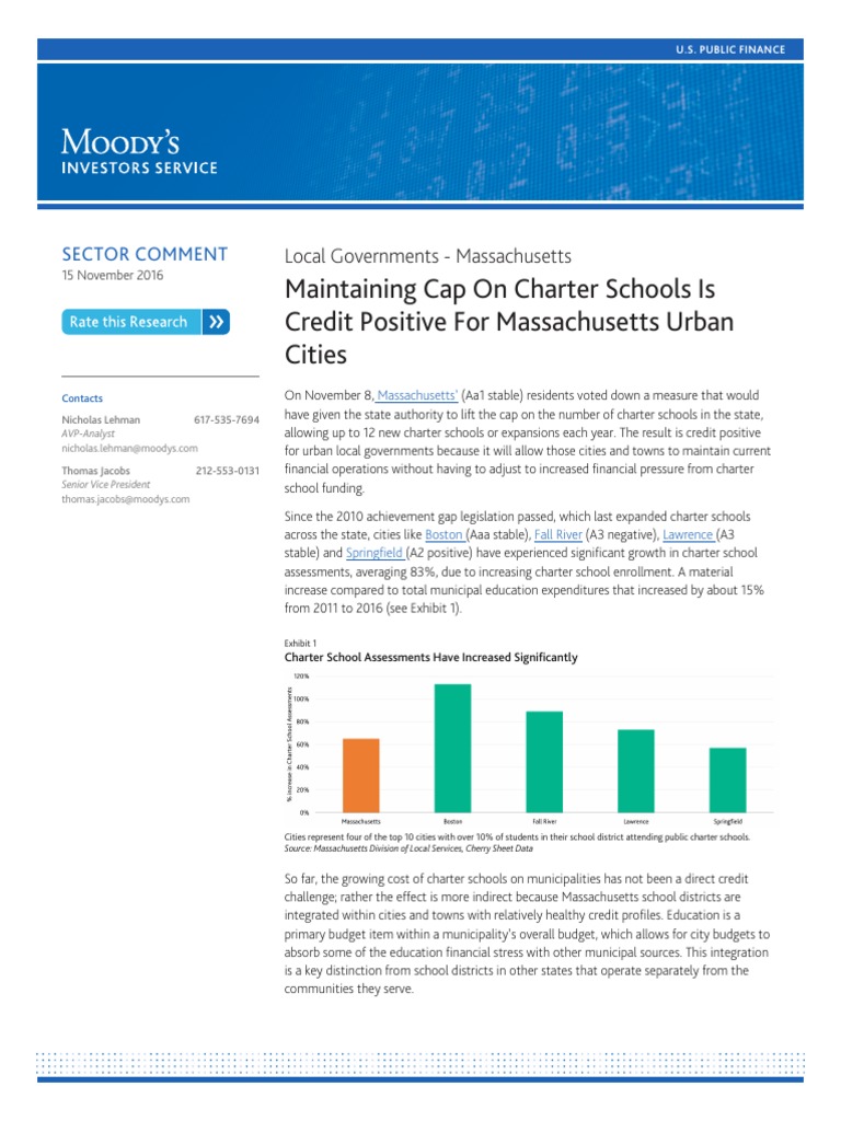 Maintaining Charter School Cap Is Credit Positive For Massachusetts ...
