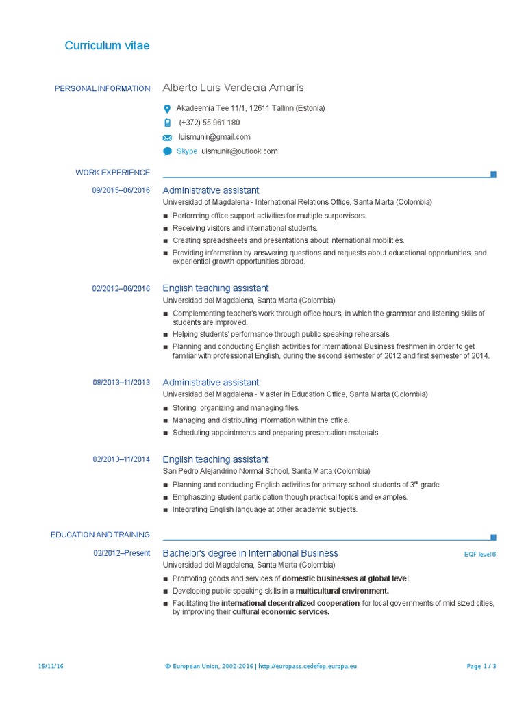 Alberto Verdecia - CV | PDF | Cognition | Communication