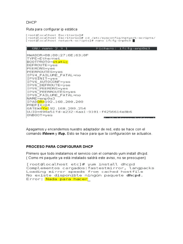 Informe y Paso A Paso de La Instalacion y Ejecucucion de Los Servicios DHCP - DNS - HTTP - FTP ...