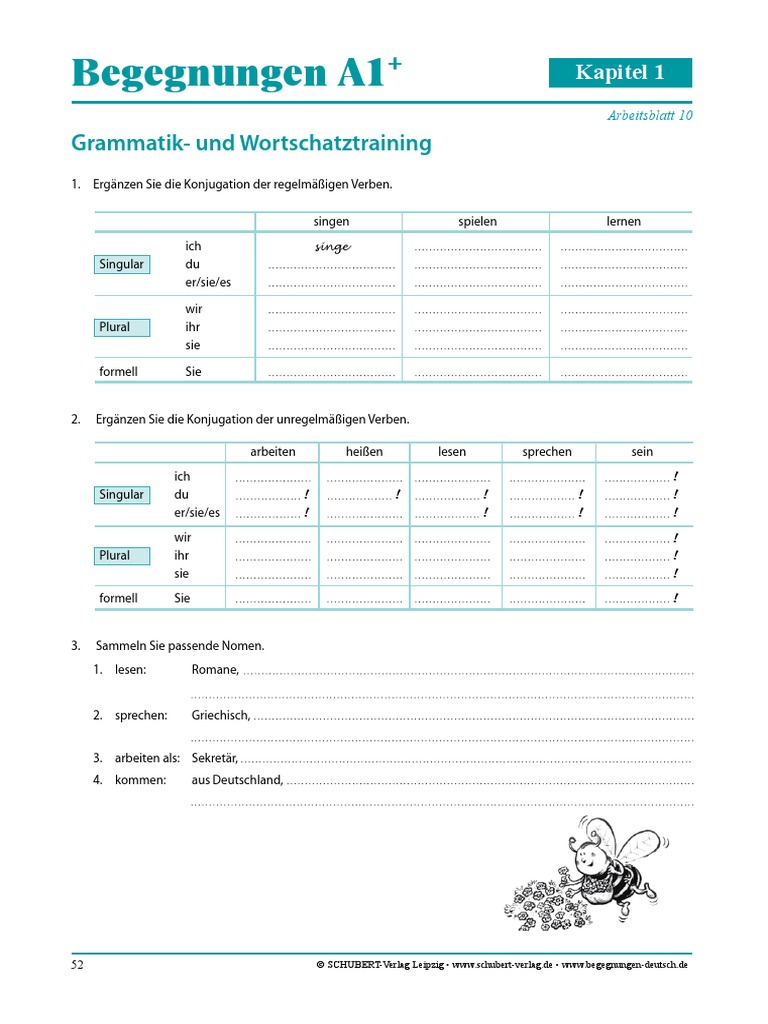 A1 Arbeitsblatt Kap1-10 | PDF