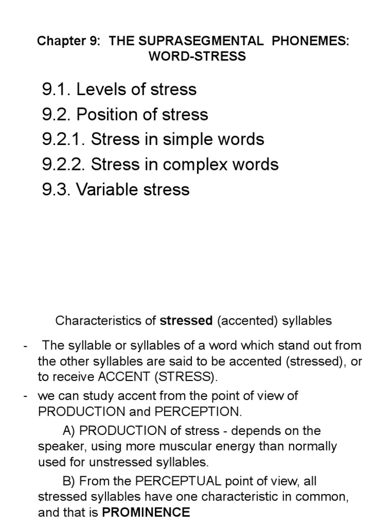 10 Word Stress | PDF | Stress (Linguistics) | Syllable