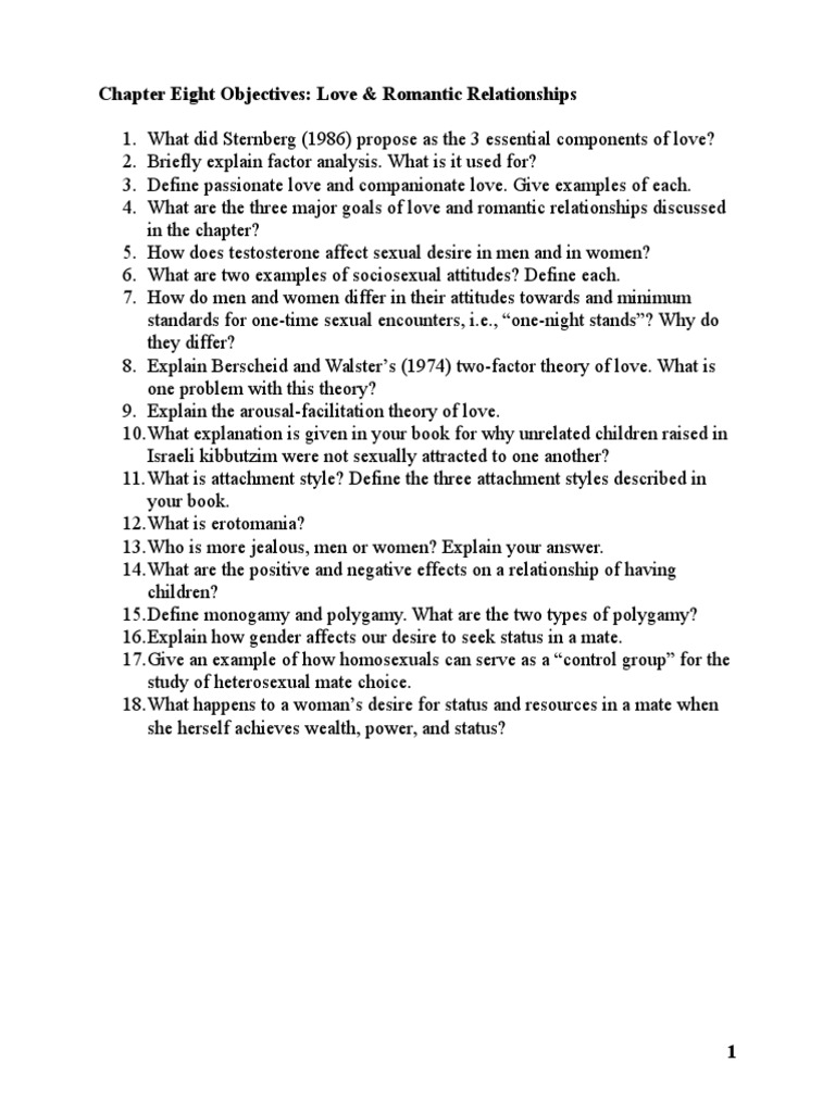 Love & Romantic Relationships | PDF | Romance (Love) | Human Sexual ...