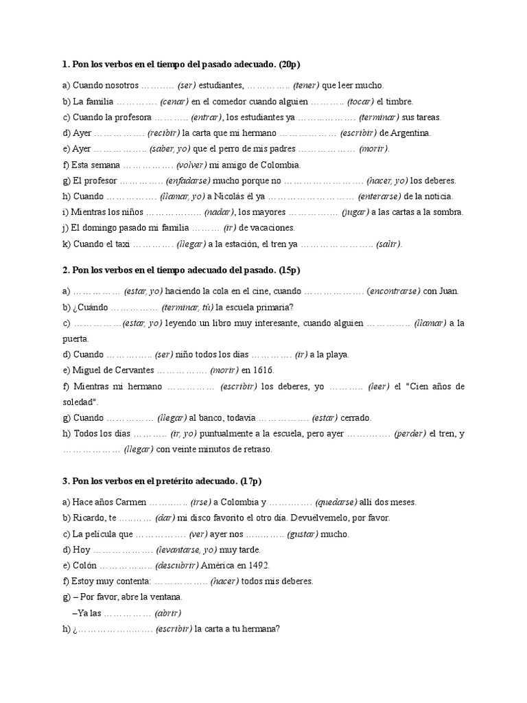 Mix of Spanish Grammar Excercises, Level B1-B2 | PDF | Ocio