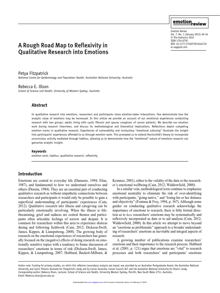 Fitzpatrick & Olson (2015) - A Rough Road Map To Reflexivity in ...