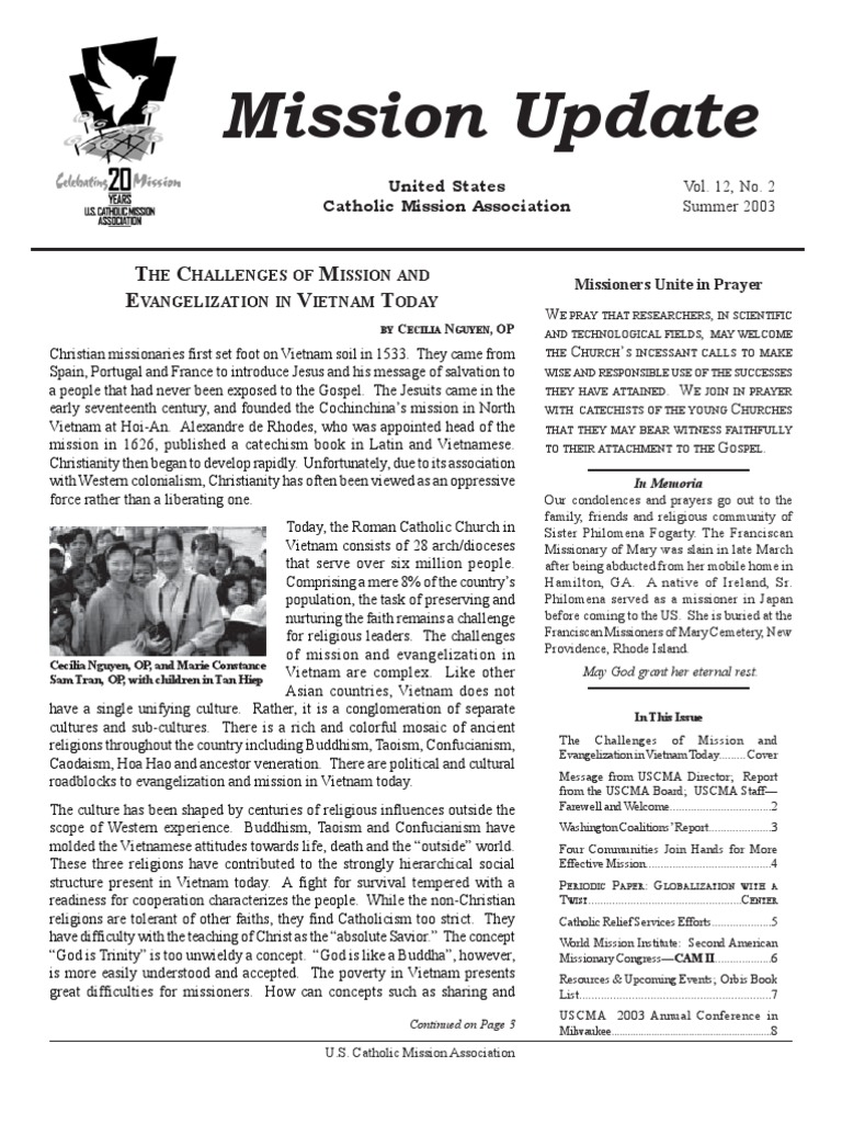 Mission Update: T C M E V T | PDF | Christian Mission | Catholic Church