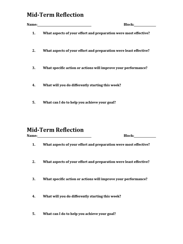 MidTerm Reflection | PDF