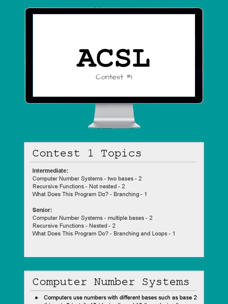 Acsl 16-17 Contest 1 Notes - Recursive Functions Cns WDTPD 1 | PDF ...
