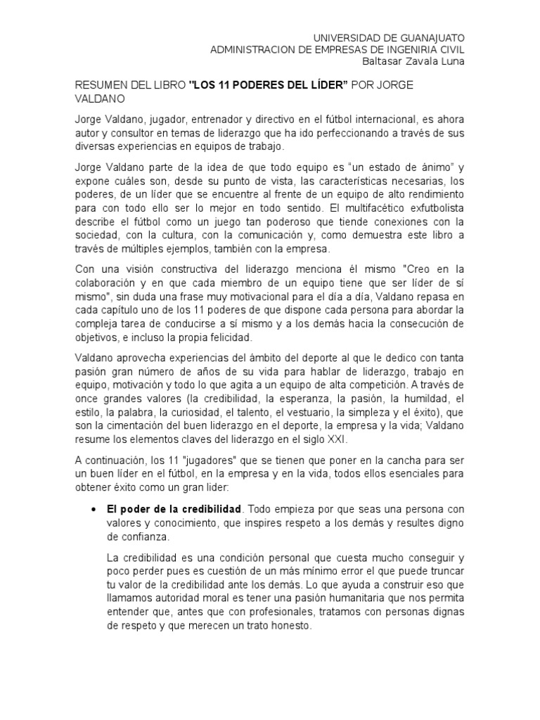Resumen Del Libro | PDF | Liderazgo | Conocimiento