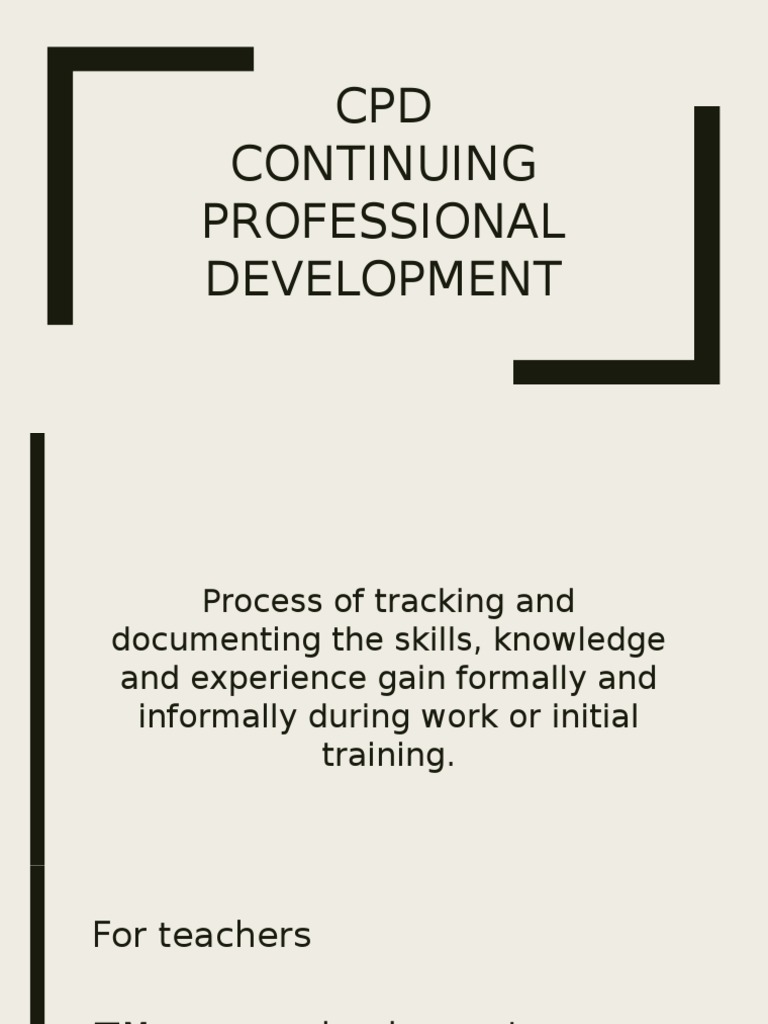 CPD Continuing Professional Development | PDF
