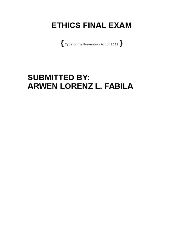 Arwen Ethics Final Exam | PDF