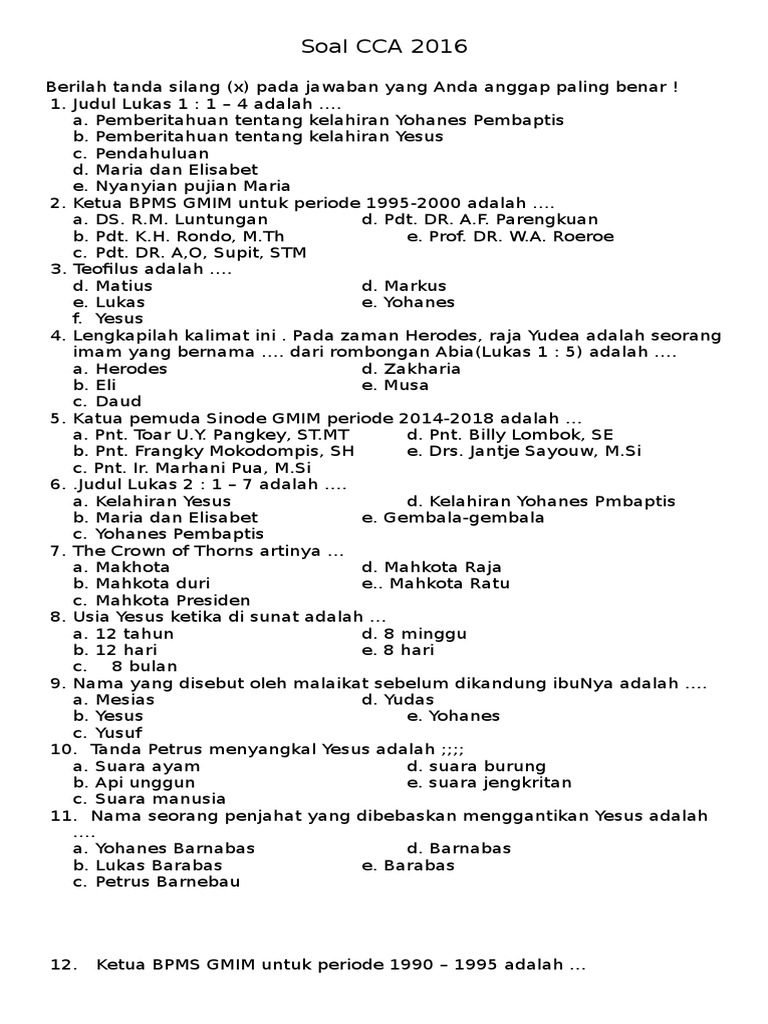 Kumpulan Soal Alkitab Tentang Yesus Lahir - Ikut Belajar