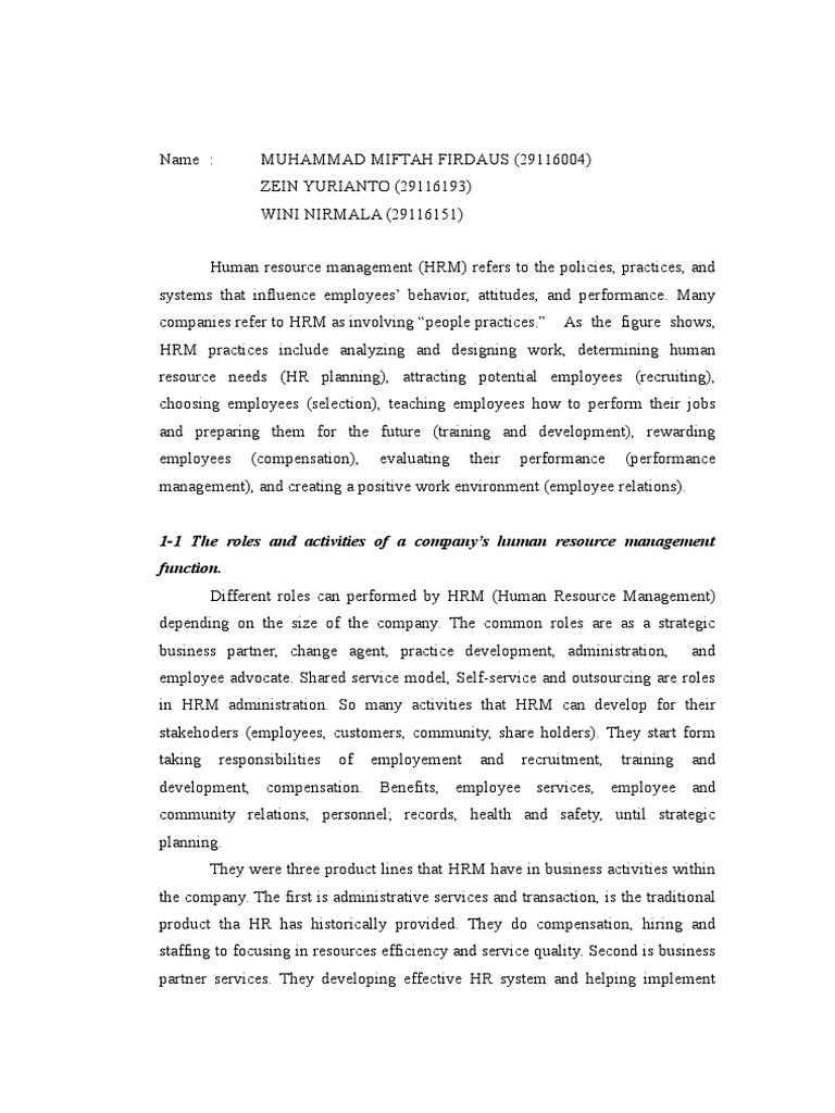 Human Resource Management 1 | PDF | Human Resource Management ...